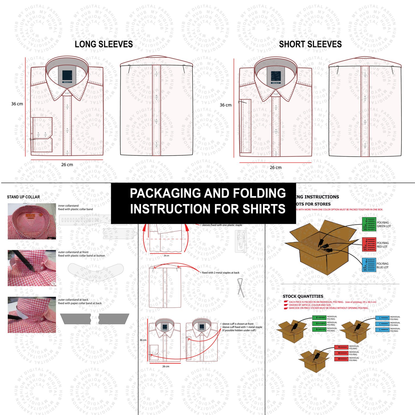 Shirt Packaging & Folding Instruction Vector Illustration | Garment ...